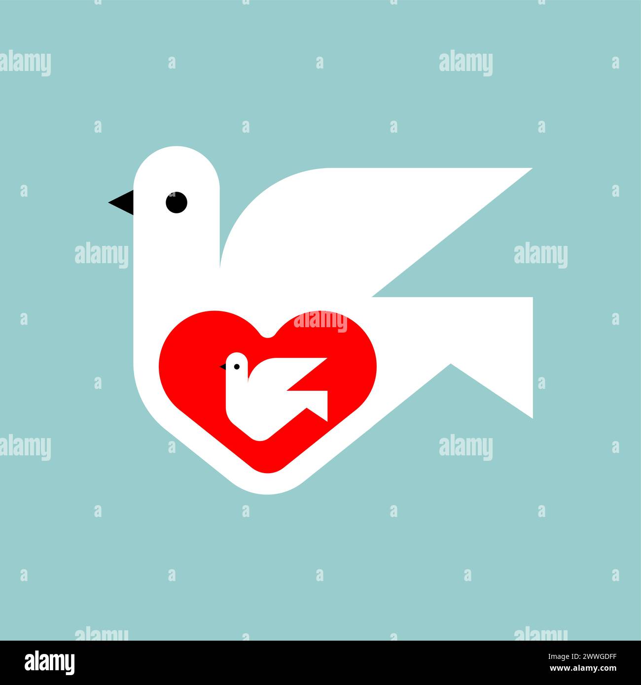 Simbolo di amore di nozze volante della colomba Immagini Vettoriali ...