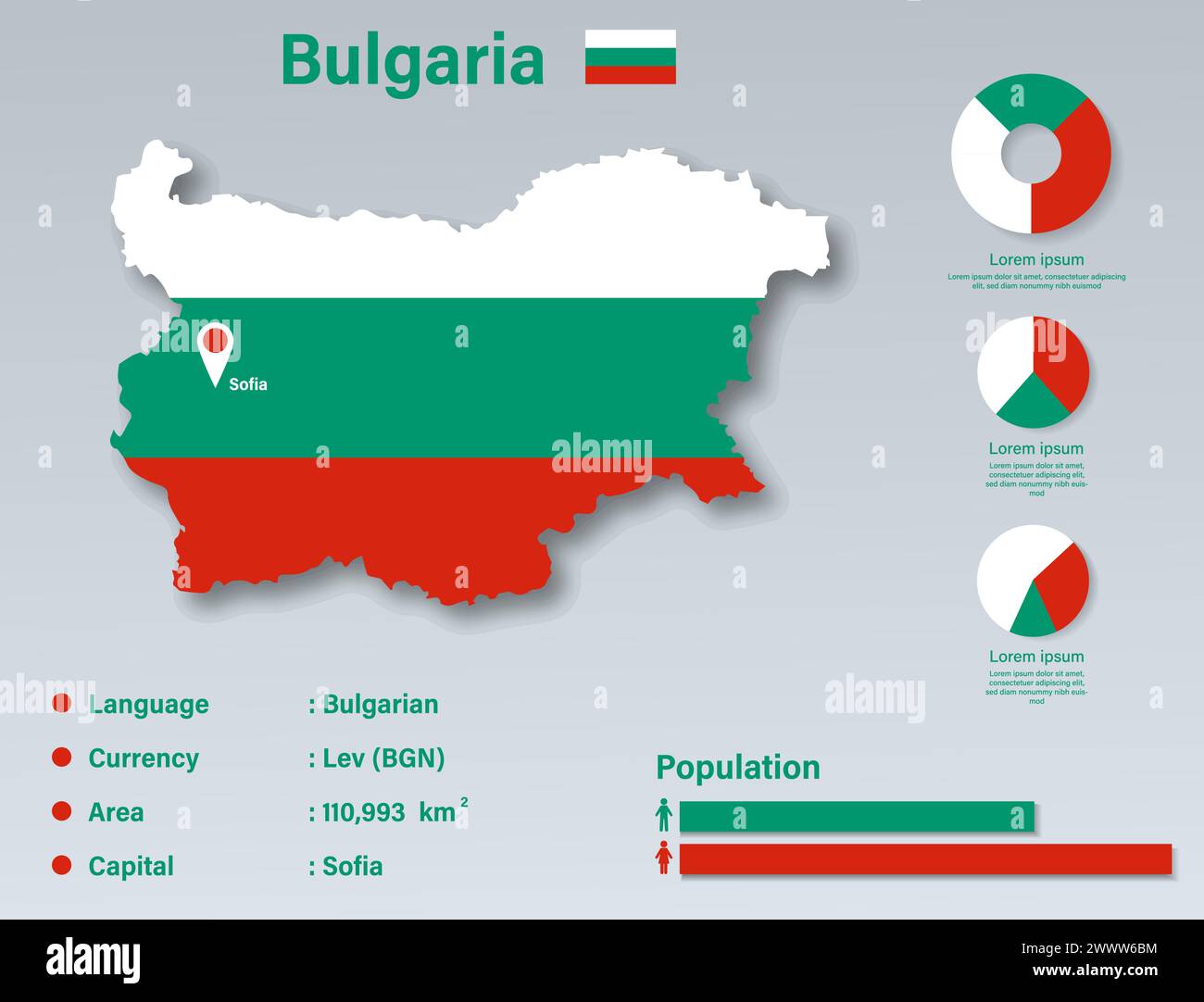Mappa della bulgaria Immagini Vettoriali Stock - Alamy