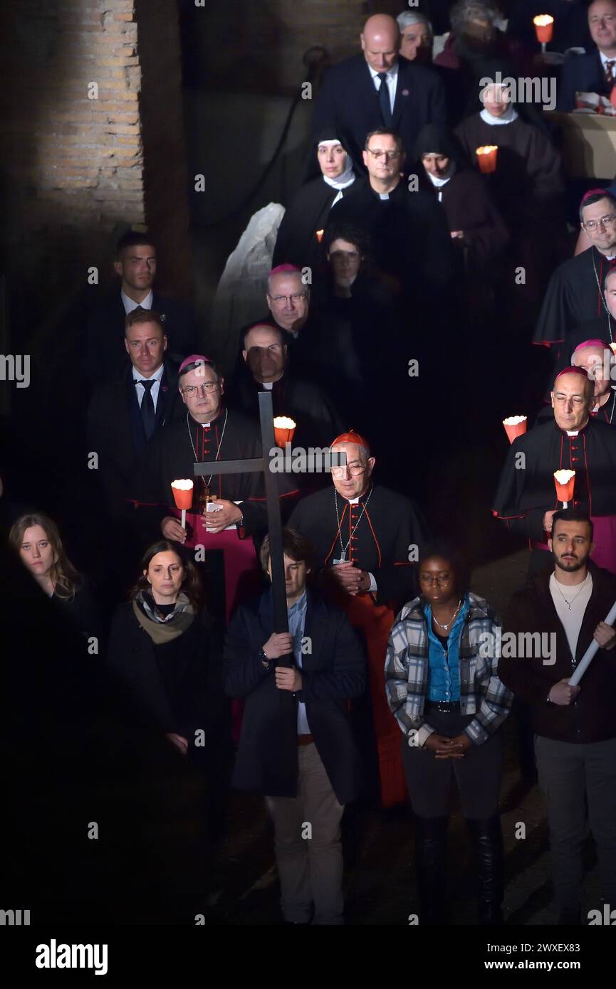 Roma. 29 marzo 2024. Via Crucis (via Crucis) processione delle ...