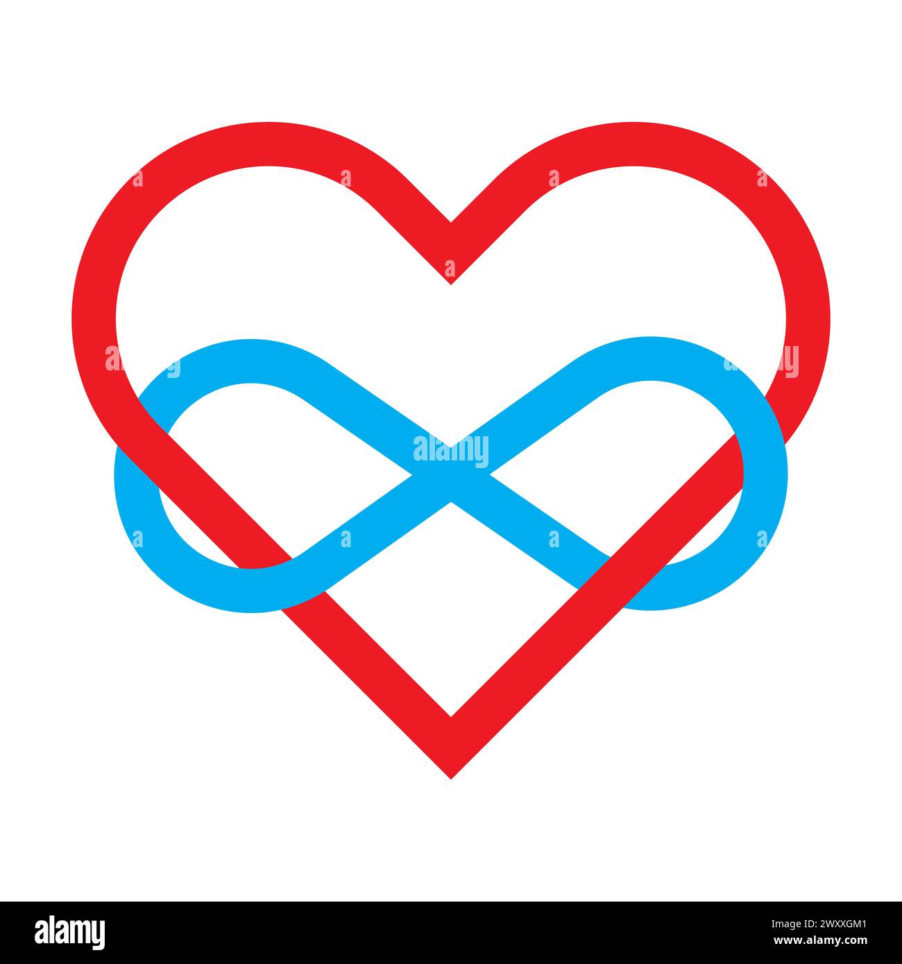 Il simbolo del cuore infinito si intreccia. Concetto di amore ed ... Il simbolo del cuore infinito si intreccia. Concetto di amore ed ...
