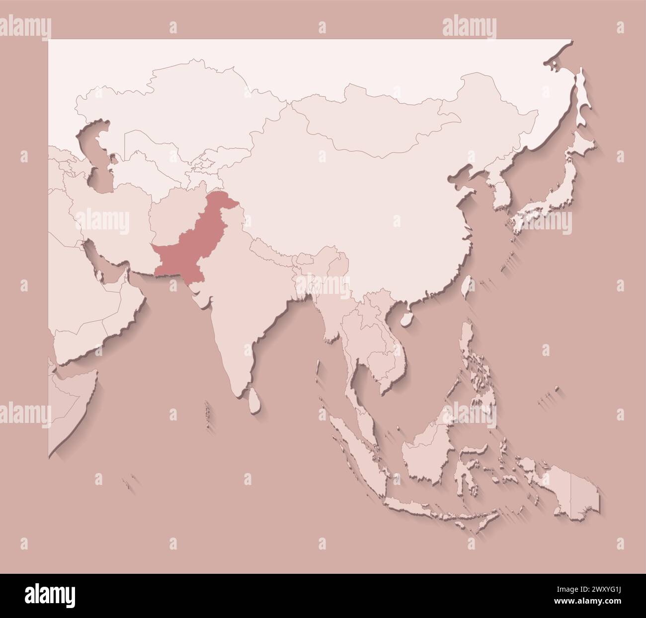 Mapa político asia ilustración immagini e fotografie stock ad alta ...