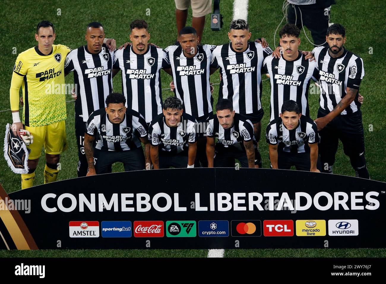 3 aprile 2024, Rio de Janeiro, Brasile. Giocatori di Botafogo, posa ...