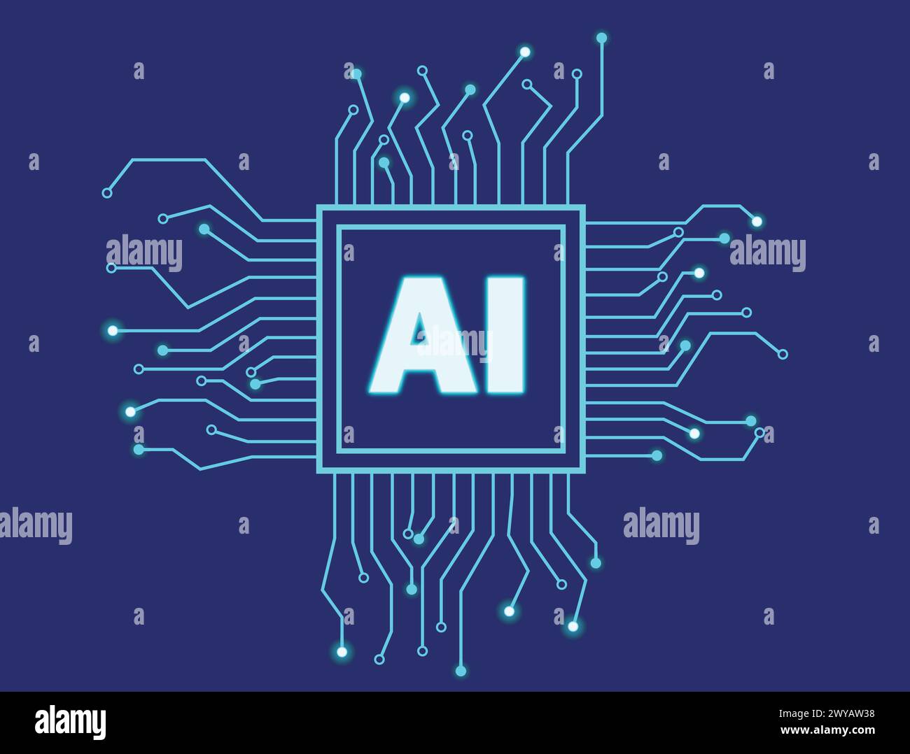 Tecnologia AI con Path, intelligenza artificiale, processore ai ...
