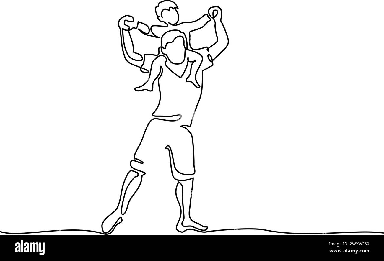 Padre che porta il figlio sulla spalla Foto e Immagini Stock in Bianco ...