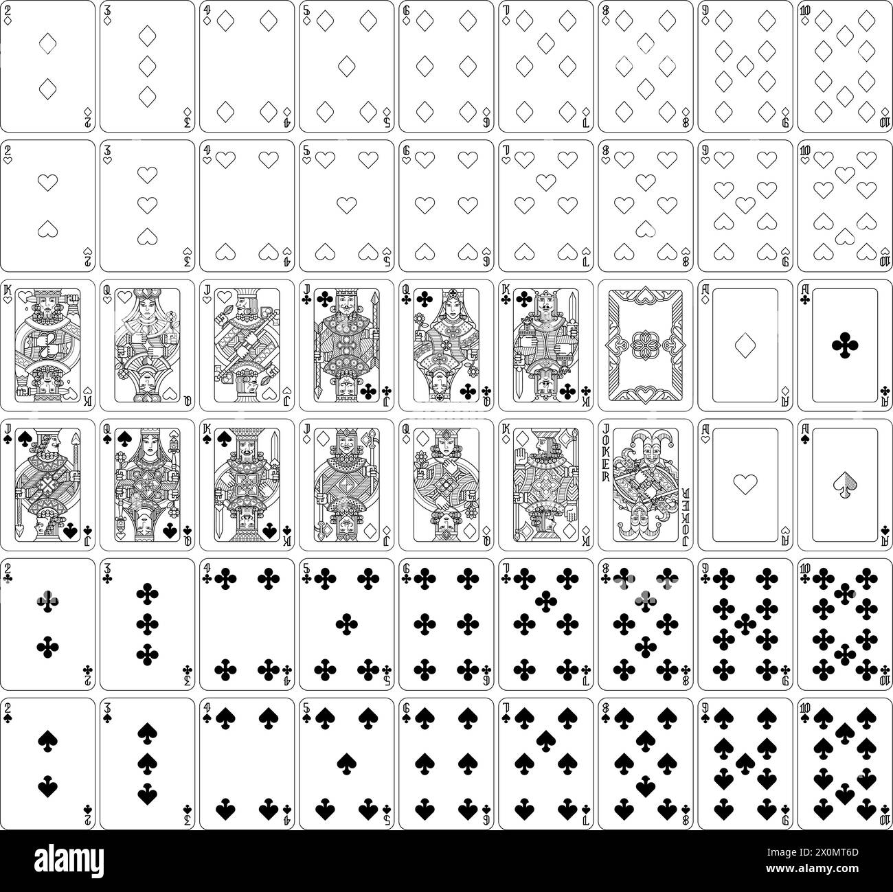 Carte da gioco in bianco e nero Immagini senza sfondo e Foto Stock ...