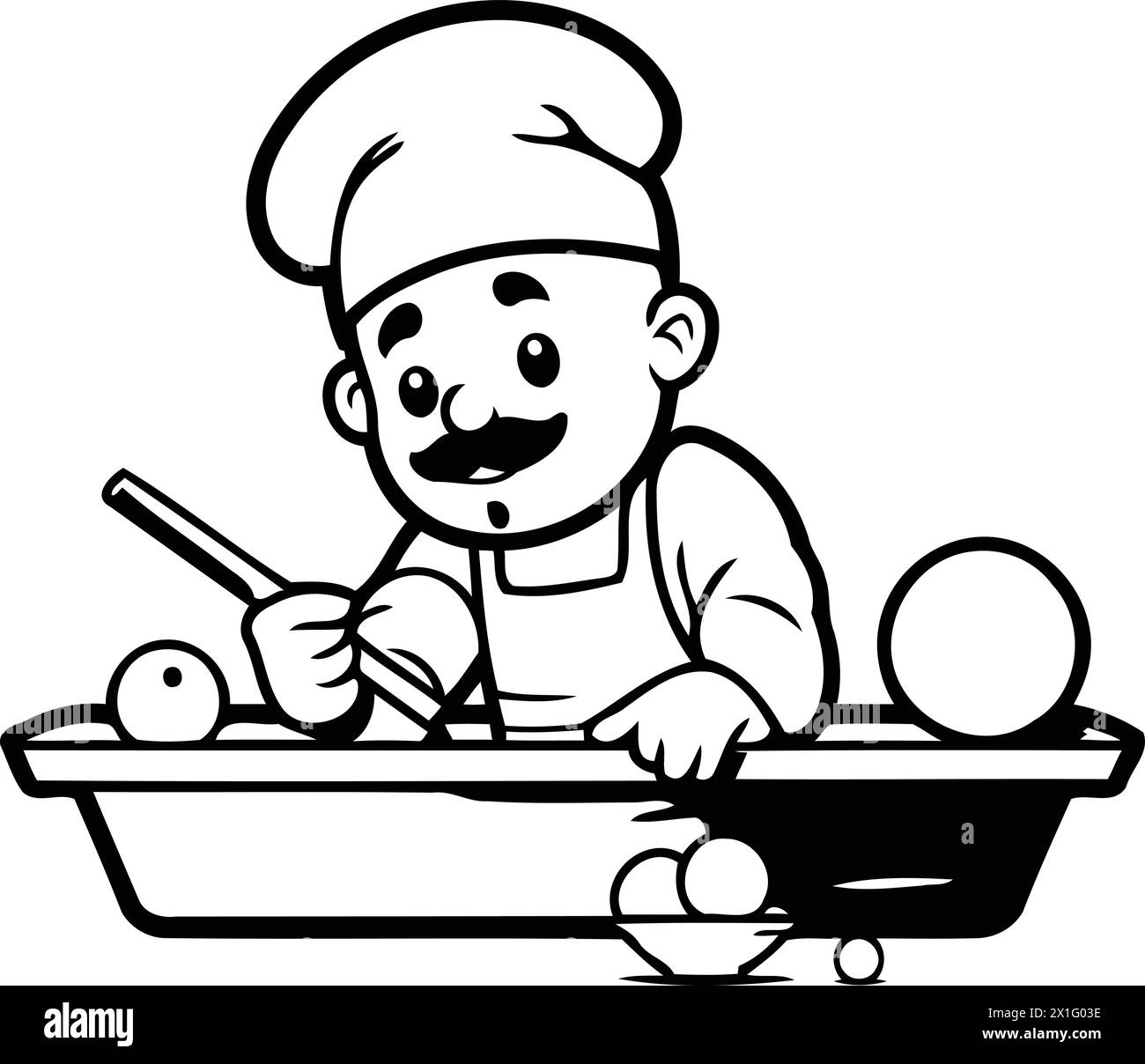 Cucinare in barca Immagini Vettoriali Stock - Alamy