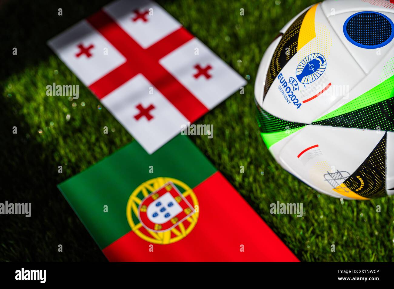 LIPSIA, GERMANIA, 17 APRILE 2024: Georgia vs Portogallo, partita di ...