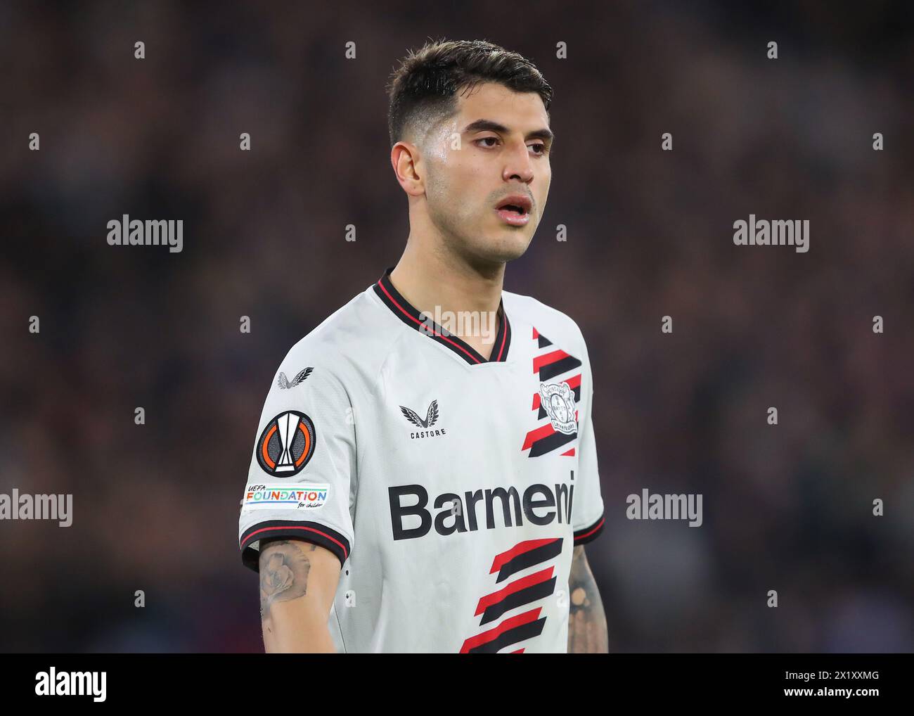 Exequiel Palacios del Bayer Leverkusen, durante la partita dei quarti ...