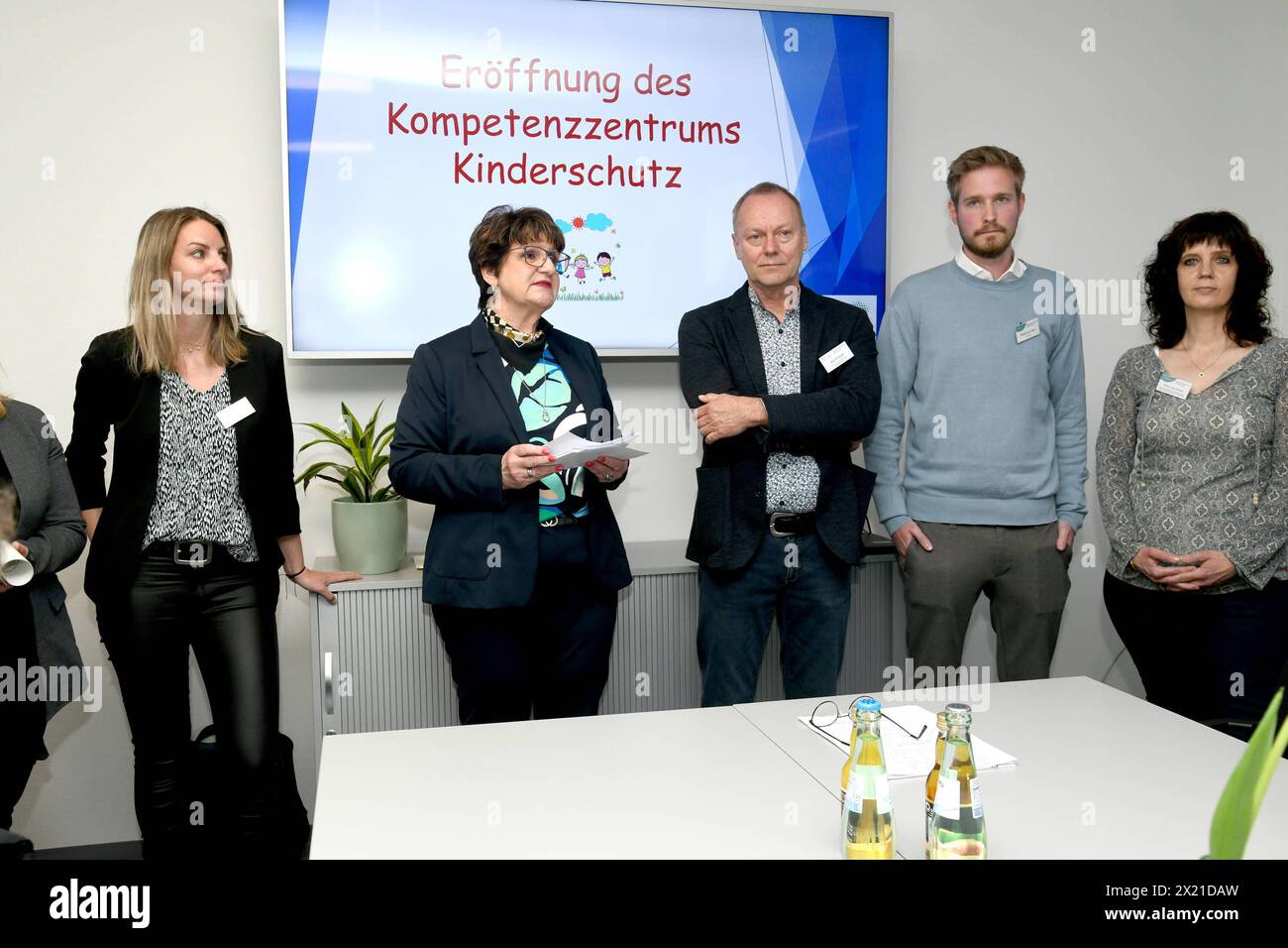 Die Eröffnung des Kinderschutzkompetenzzentrums am Mittwoch 17.04.2024 a Saarbrücken. Im Bild: V ...