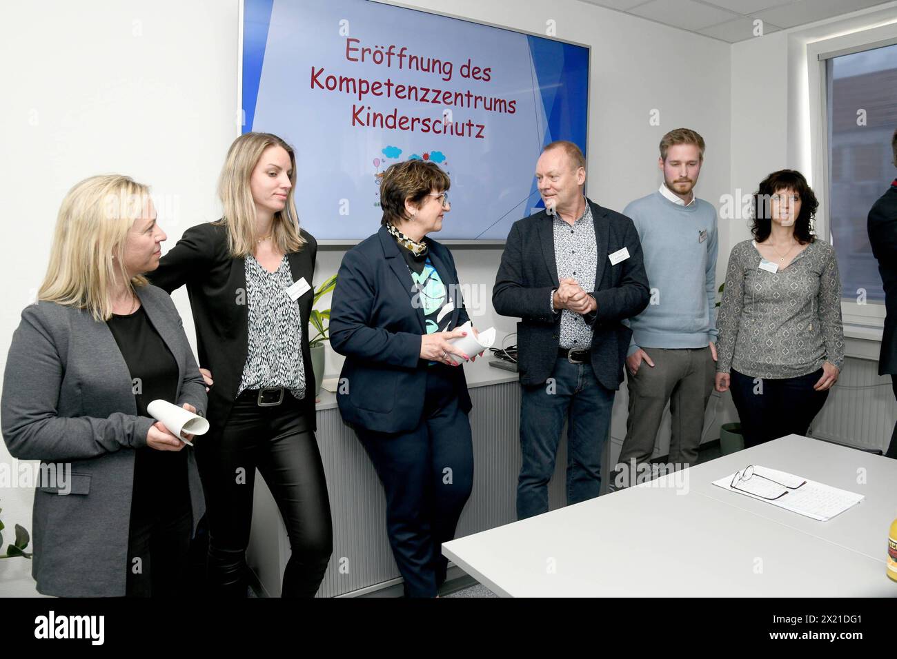 Die Eröffnung des Kinderschutzkompetenzzentrums am Mittwoch 17.04.2024 a Saarbrücken. Im Bild: V ...