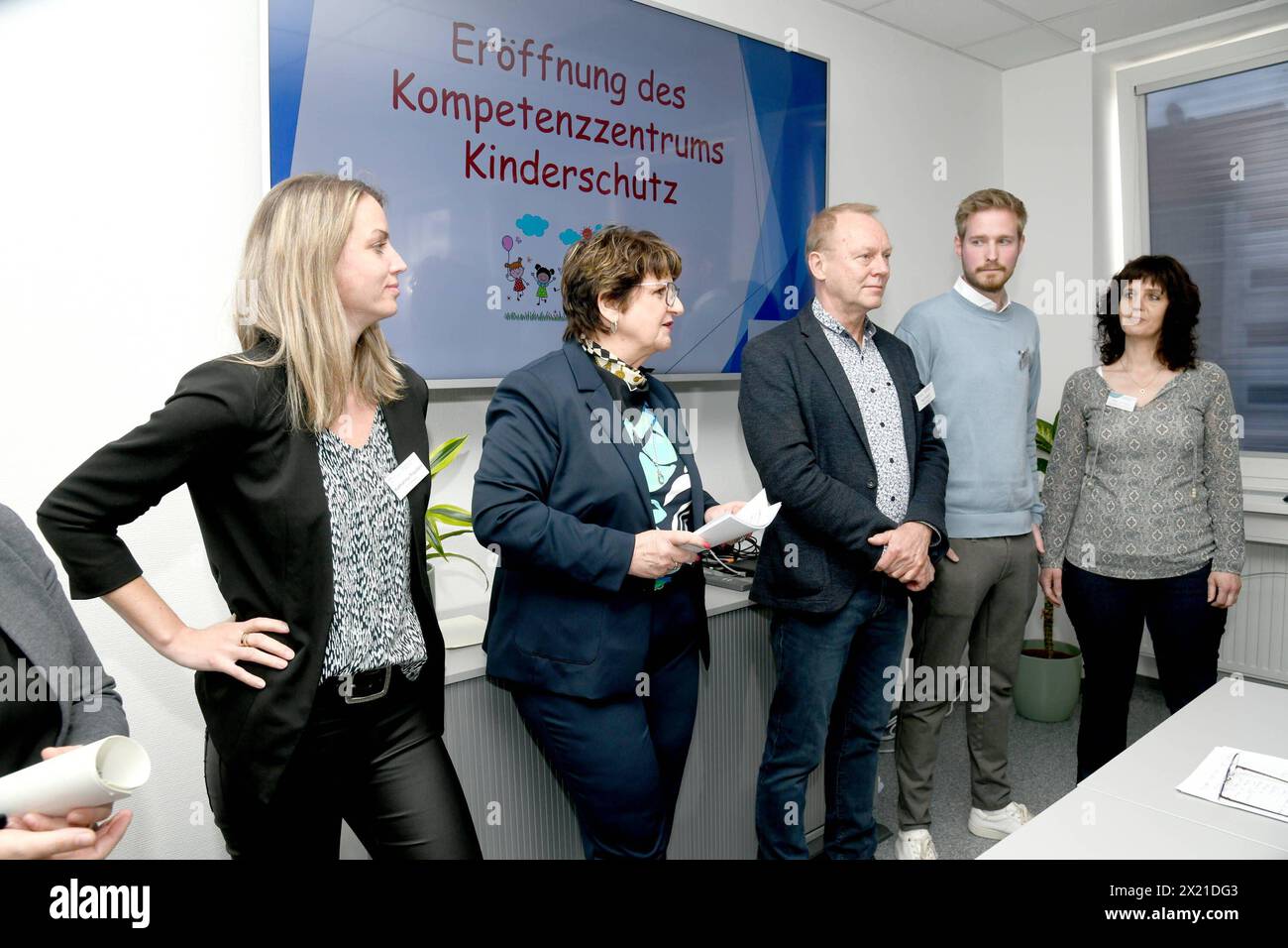 Die Eröffnung des Kinderschutzkompetenzzentrums am Mittwoch 17.04.2024 a Saarbrücken. Im Bild: V ...