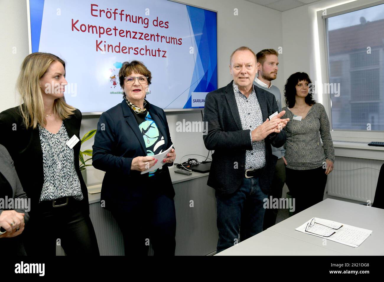 Die Eröffnung des Kinderschutzkompetenzzentrums am Mittwoch 17.04.2024 a Saarbrücken. Im Bild: V ...