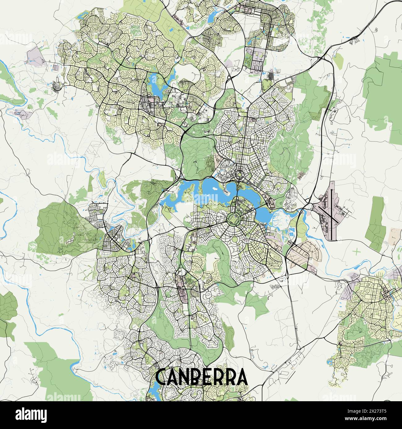 Mappa stradale di canberra Immagini Vettoriali Stock - Alamy