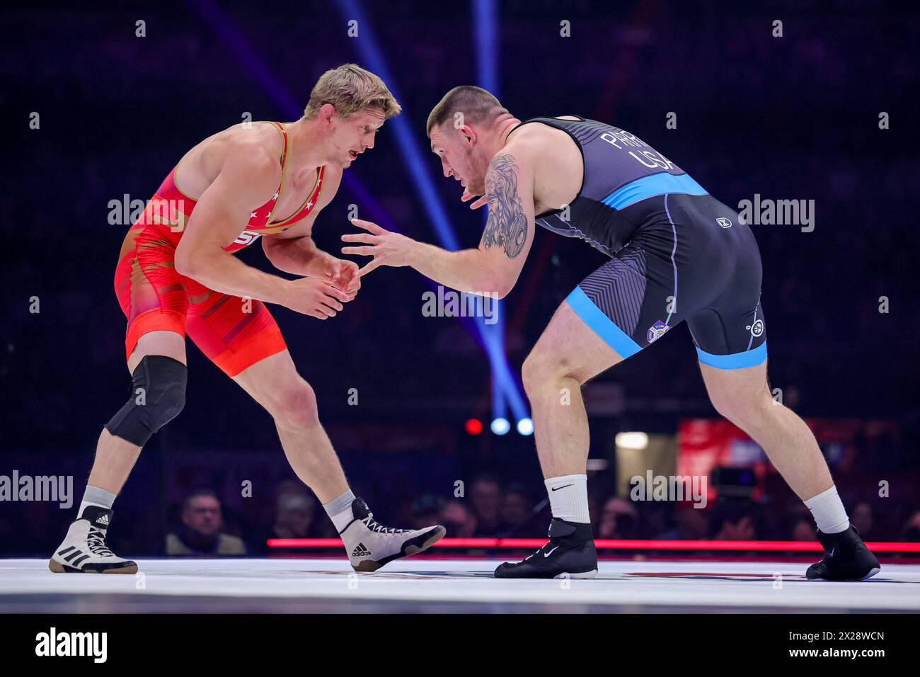 State College, Pennsylvania, Stati Uniti. 20 aprile 2024. MASON PARRIS (Cliff Keen WC/Titan ...