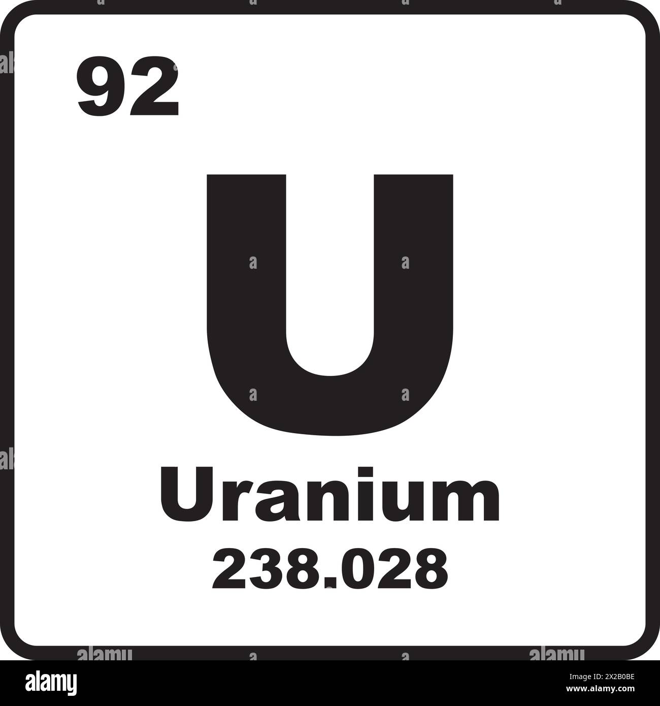 Simbolo di uranio tavola periodica Immagini Vettoriali Stock - Alamy
