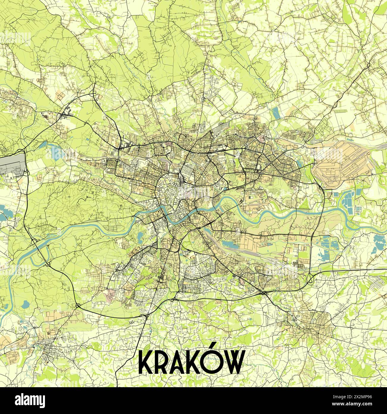Krakow map Immagini Vettoriali Stock - Alamy