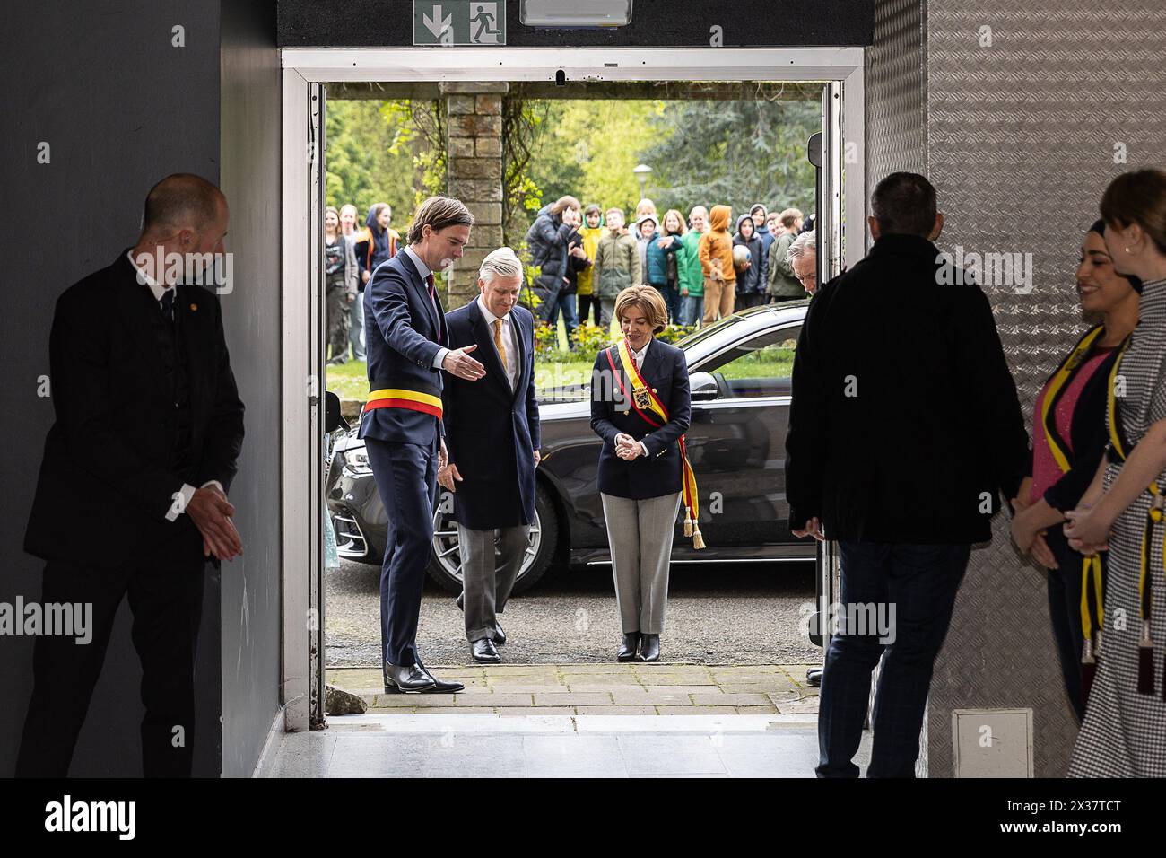 Gent Mayor Mathias De Clercq, re Philippe - Filip del Belgio e governatore della provincia delle ...