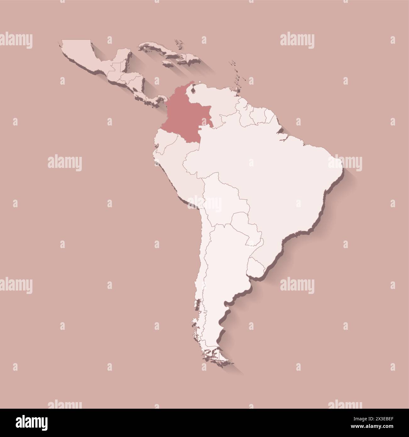 Mapa de regiones naturales colombia Immagini Vettoriali Stock - Alamy