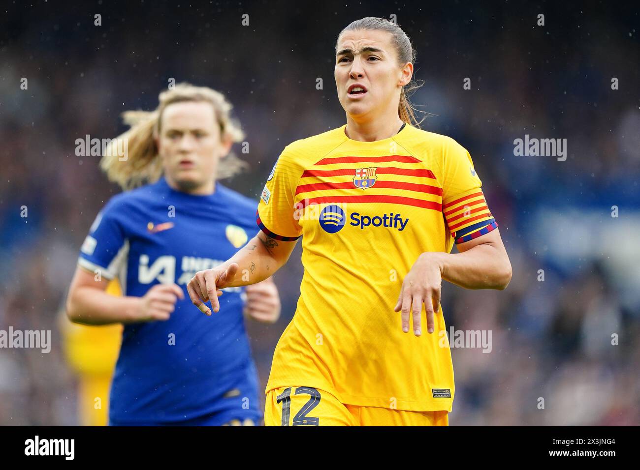 Patri di Barcellona (a destra) durante la semifinale della UEFA Women's ...