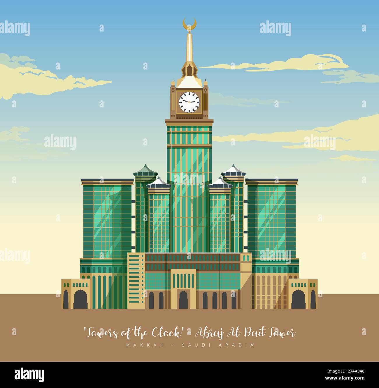 Mecca clock tower Immagini Vettoriali Stock - Alamy