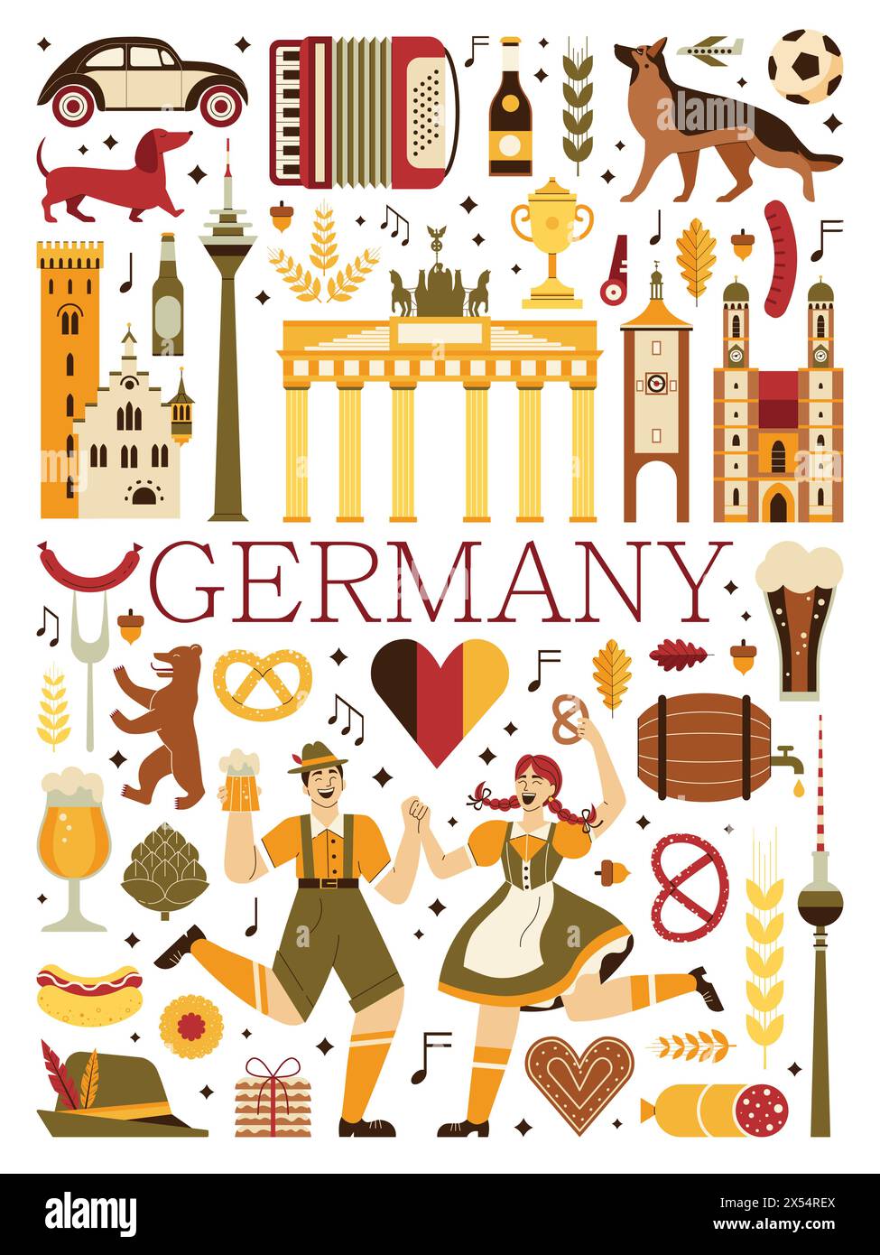 Viaggio berlino simboli disegno Immagini Vettoriali Stock - Alamy