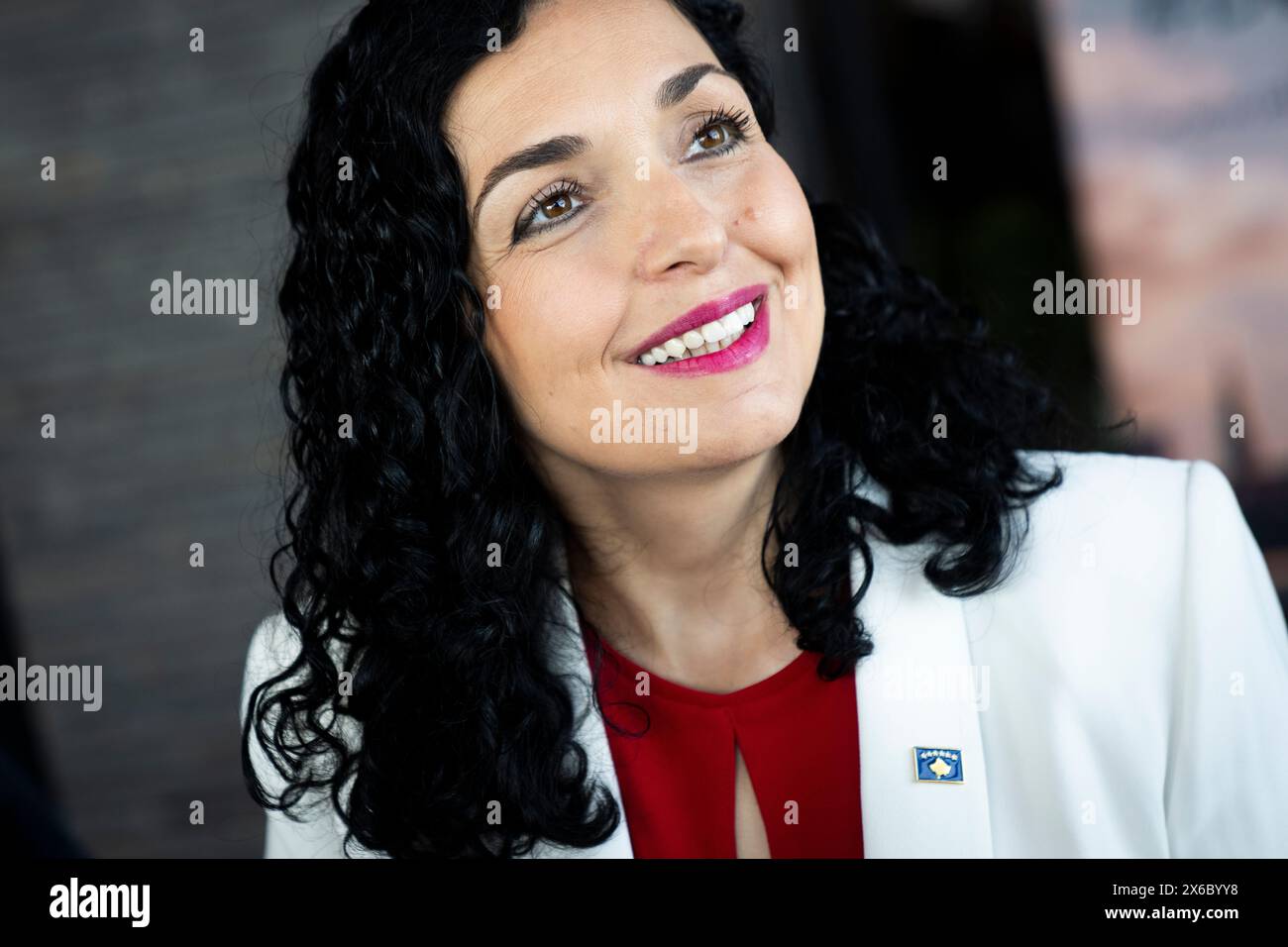 Copenaghen, Danimarca. 14 maggio 2024. Il presidente del Kosovo Vjosa ...