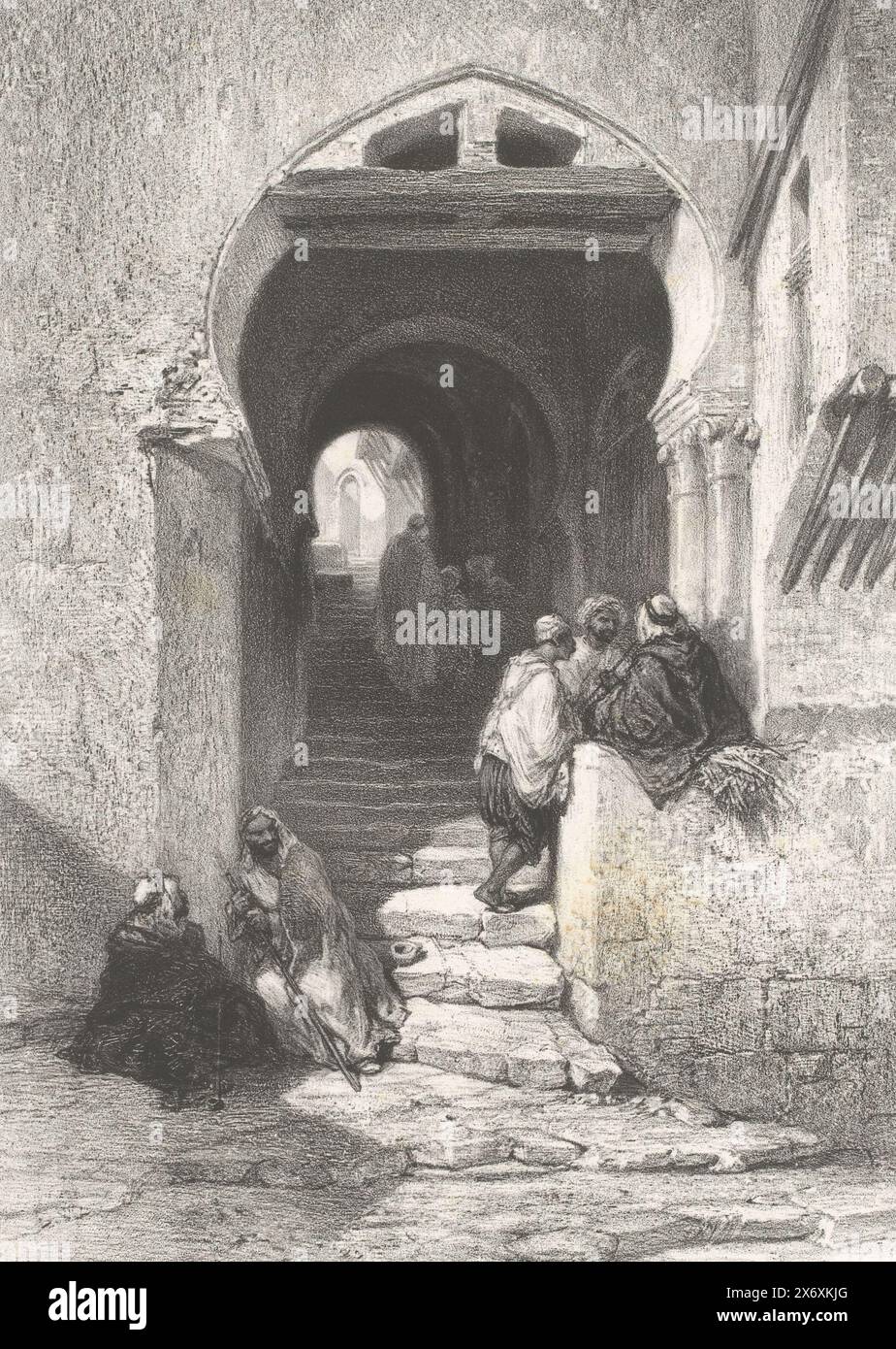 Strada coperta con gente ad Algeri, Rue du Diable (Alger), Algeria ...