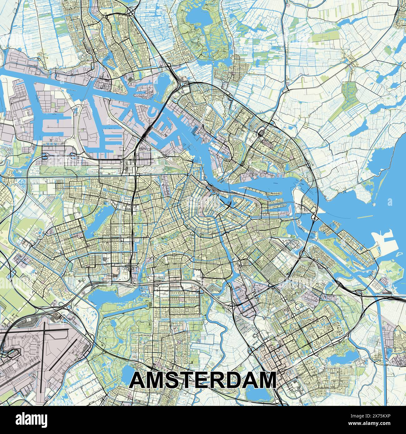 Old map of amsterdam Immagini Vettoriali Stock - Alamy