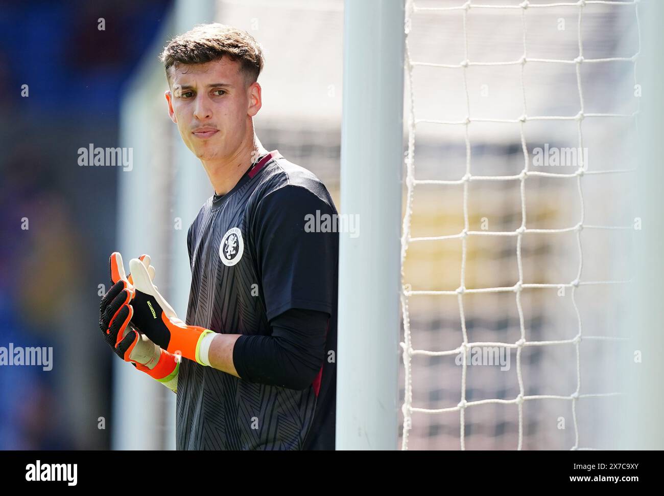 Lander Emery dell'Aston Villa durante il riscaldamento della squadra ...