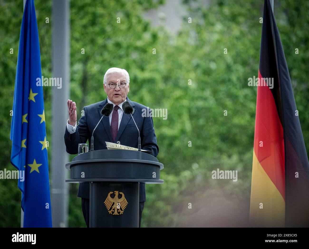 23 maggio 2024, Berlino: Il presidente federale Frank-Walter Steinmeier ...