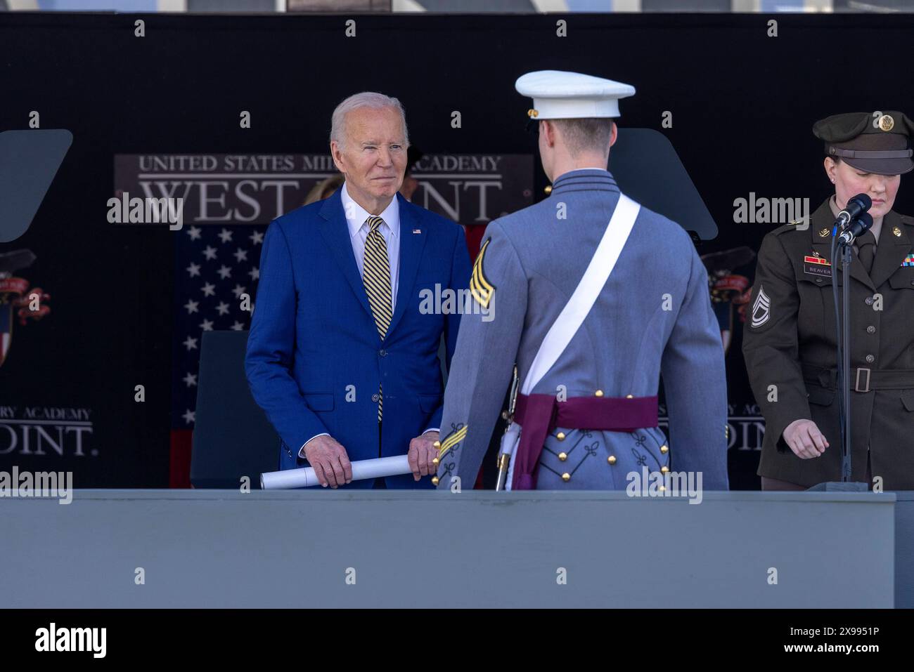 West Point, Stati Uniti. 25 maggio 2024. U. Il presidente Joe Biden ...