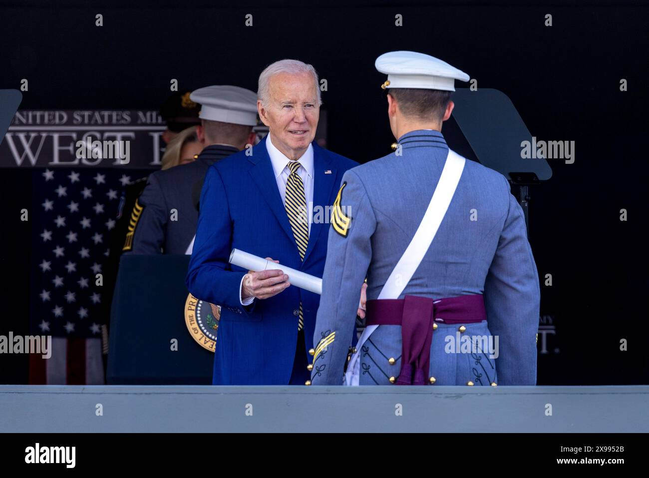West Point, Stati Uniti. 25 maggio 2024. U. Il presidente Joe Biden ...