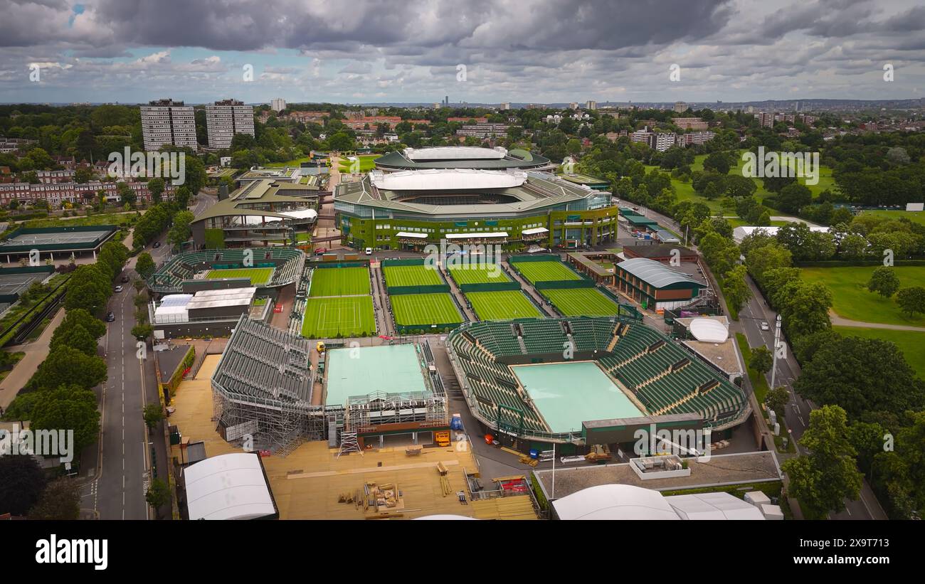 I campi da tennis di Wimbledon dall'alto - vista aerea sui campi da ...