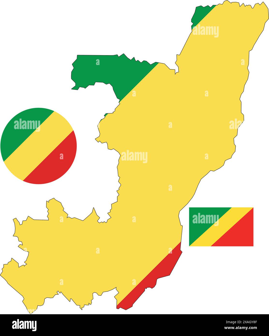 Mappa della bandiera della repubblica democratica del congo Immagini ...