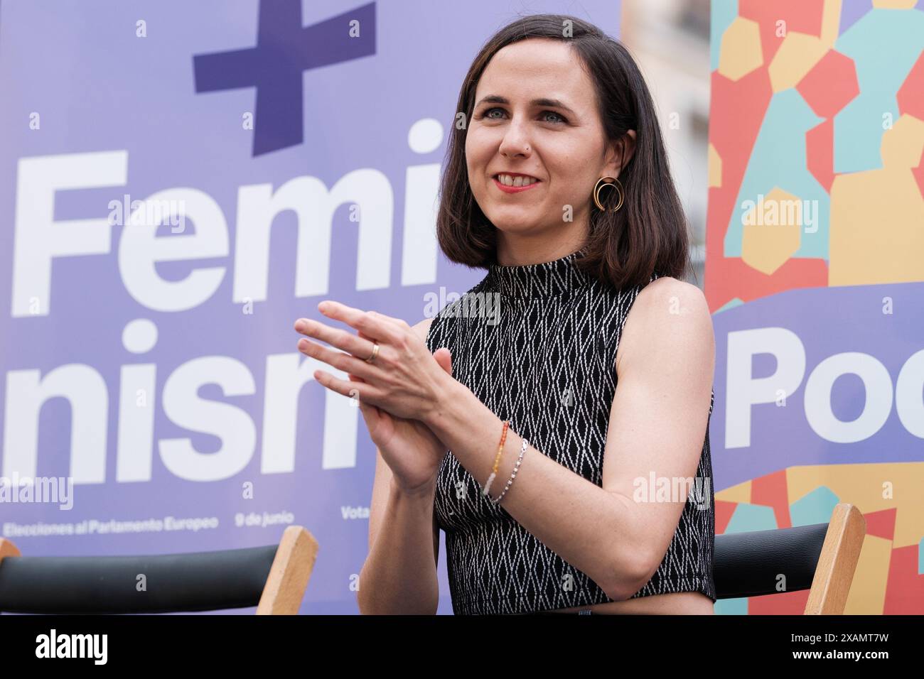 Ione Belarra alla fine della campagna elettorale per le elezioni ...