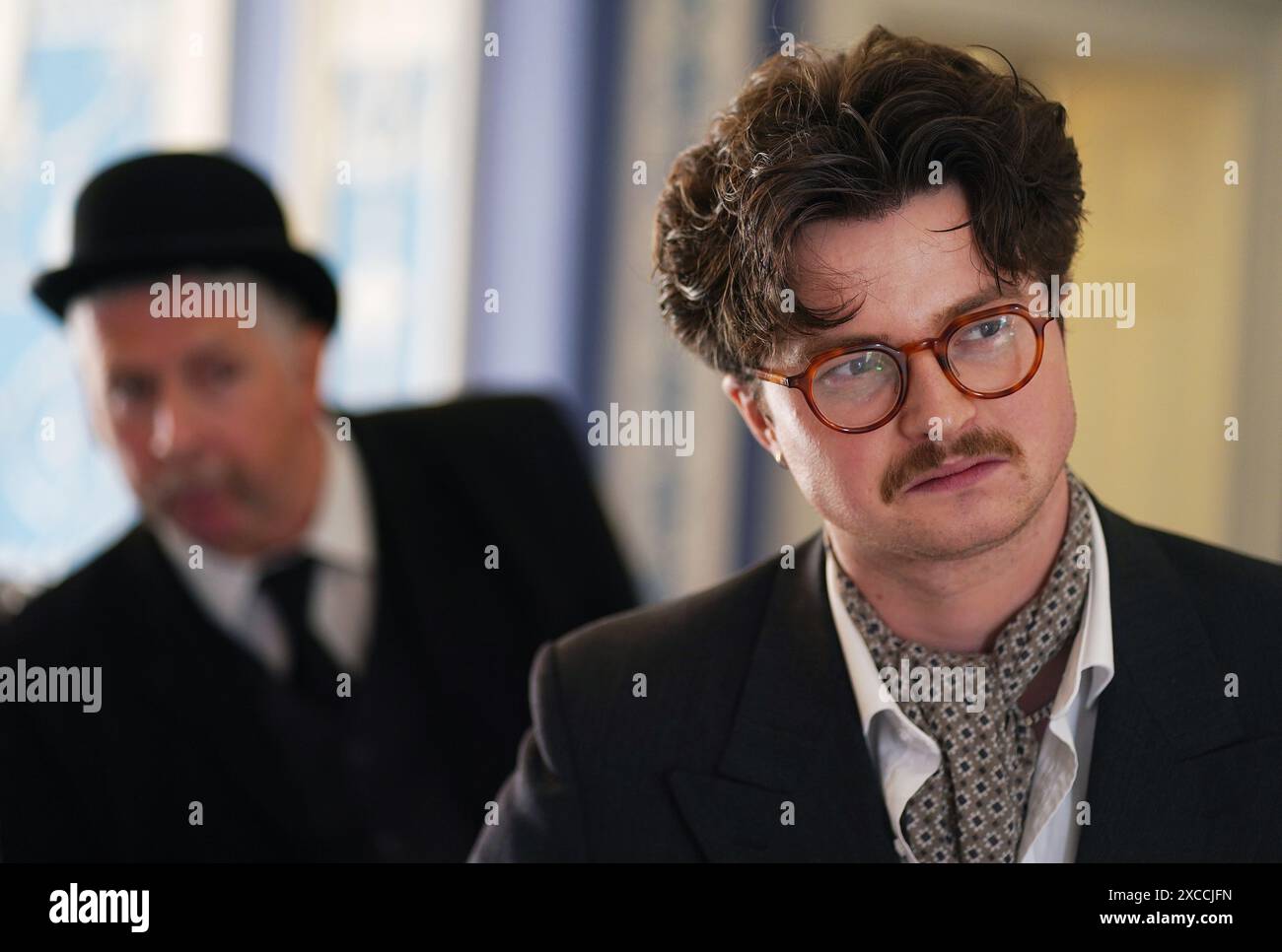 L'attore Sean McDermott interpreta "Stephen Dedalus" prima della sua performance durante la ...