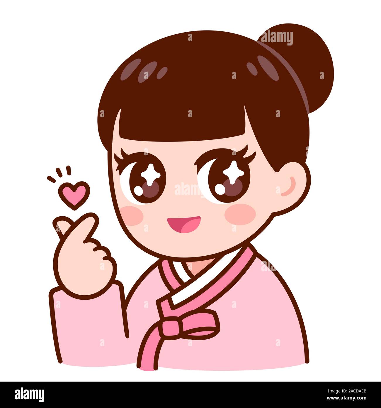 Cartoon girl anime character outline Immagini Vettoriali Stock - Alamy