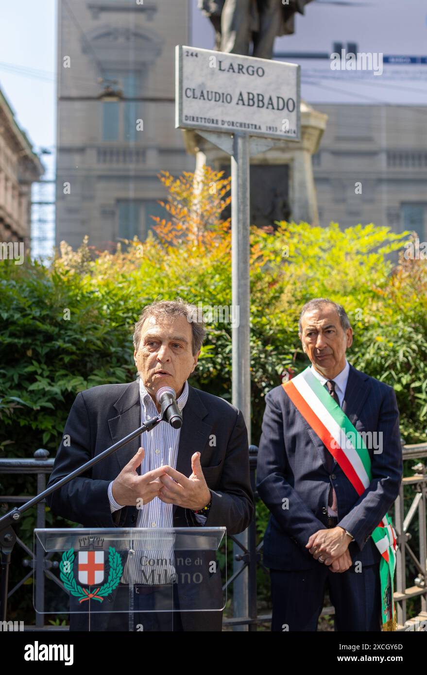 Milano, Italia. 17 giugno 2024. Daniele Abbado con Giuseppe sala all ...