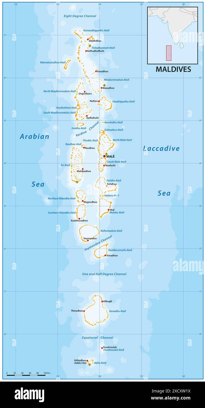Mappa delle maldive Immagini senza sfondo e Foto Stock ritagliate - Alamy