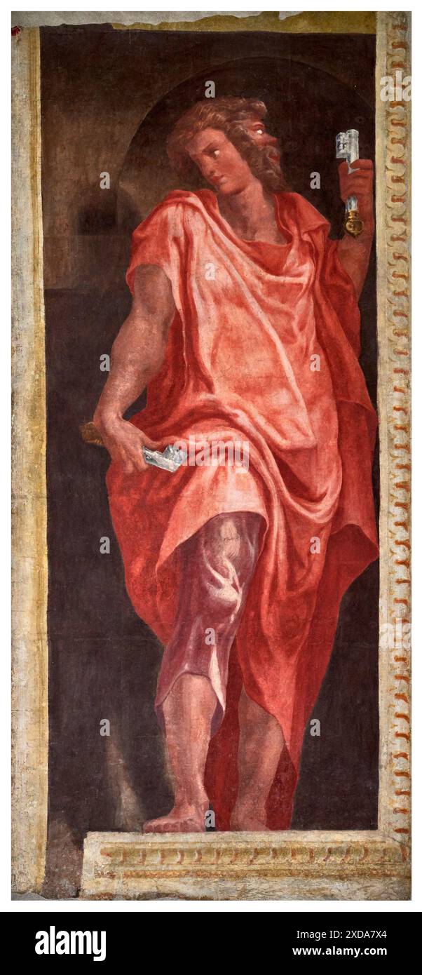 Giano bifronte con le chiavi del tempio nelle mani - affresco staccato ...