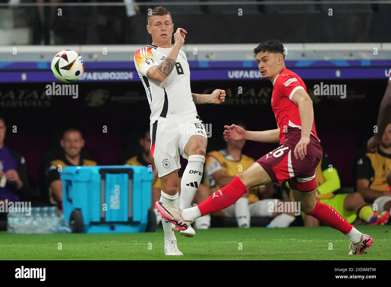 Francoforte, Germania. 23 giugno 2024. Il tedesco Toni Kroos combatte ...