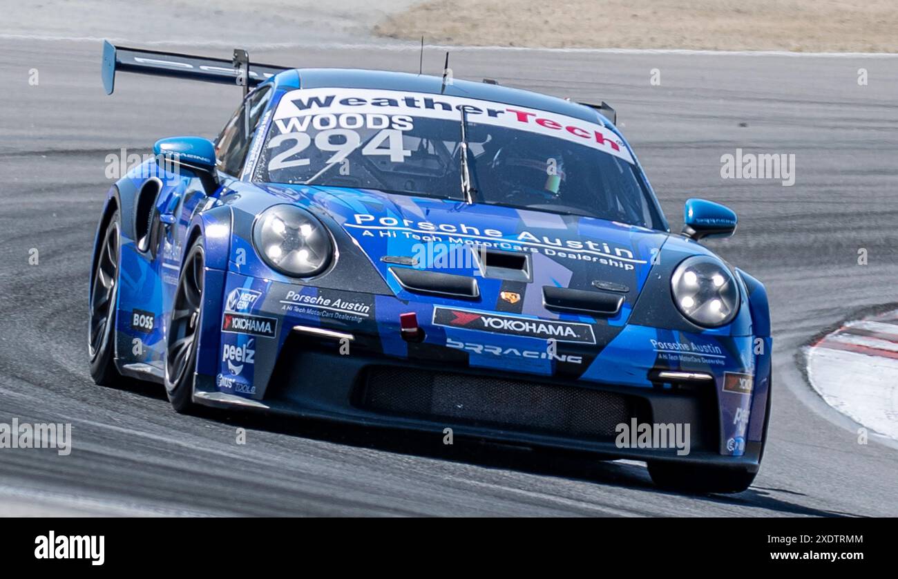 22 giugno 2024 Monterey, CA, U.S.A., il pilota di BK Racing Kevin Woods ...