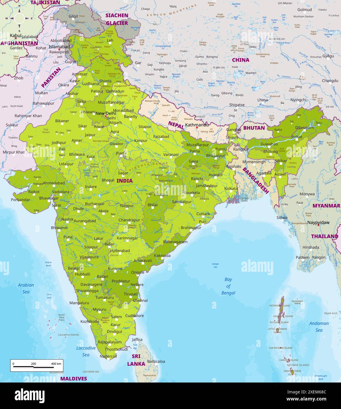 Mappa di posizione gujarat Immagini Vettoriali Stock - Alamy