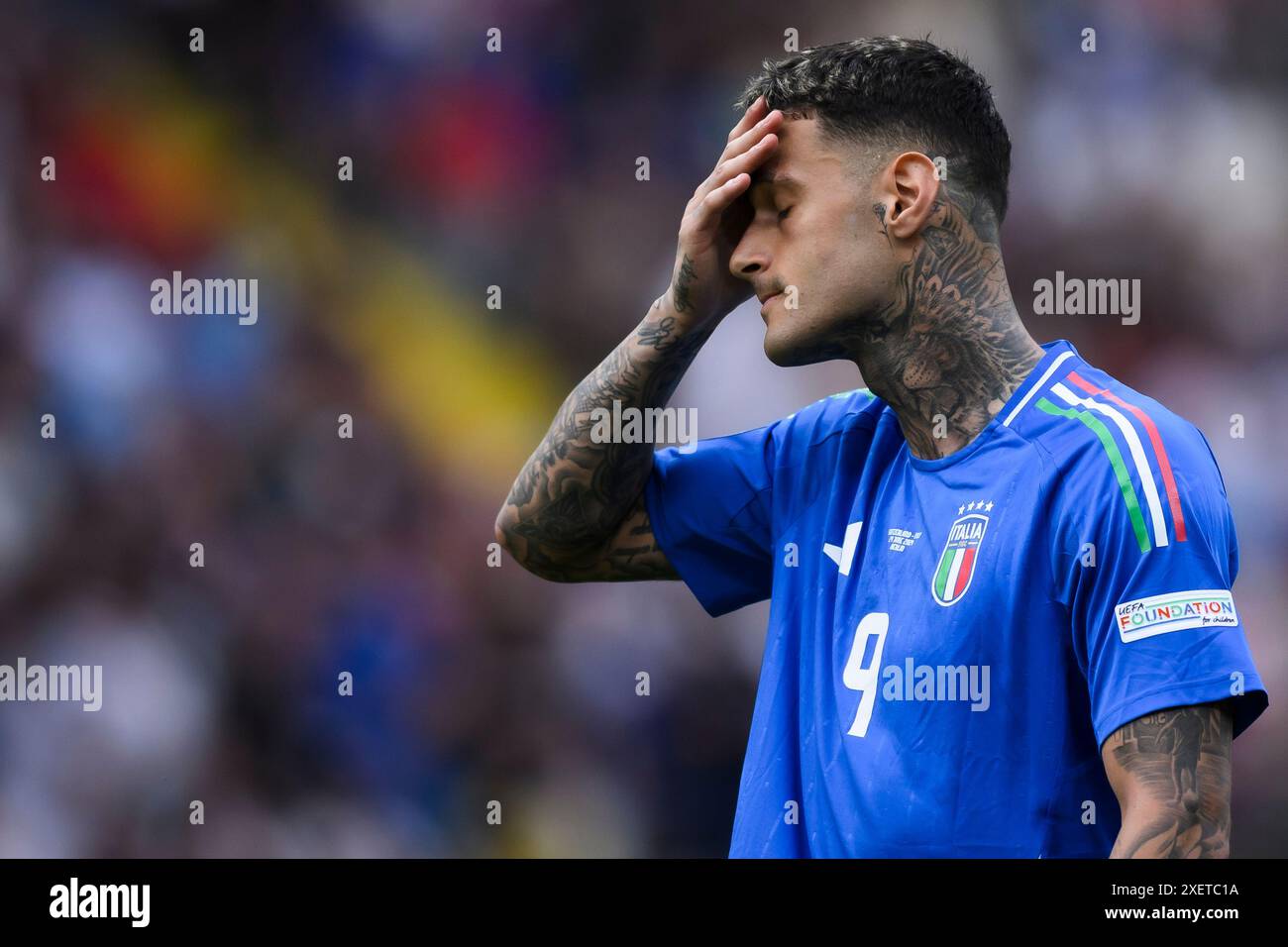 Berlino, Germania. 29 giugno 2024. Gianluca Scamacca, l'Italia, sembra ...