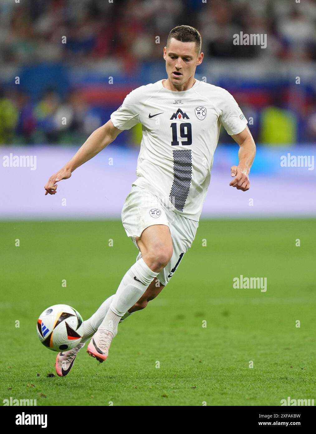 Lo Zan Celar sloveno durante la partita UEFA Euro 2024, al round di 16 ...
