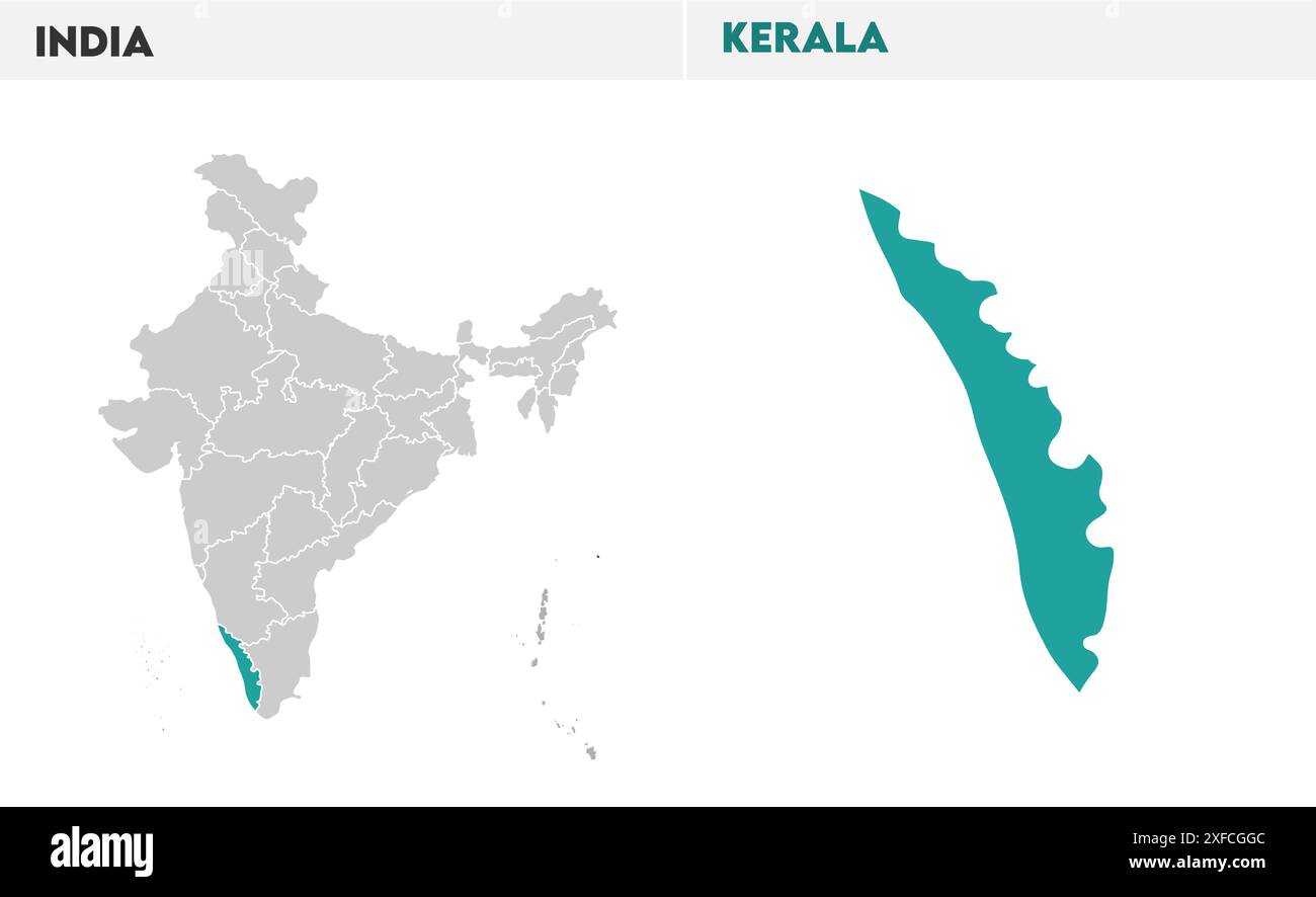 Kerala MAP Illustration1, Stato dell'India, Repubblica dell'India ...