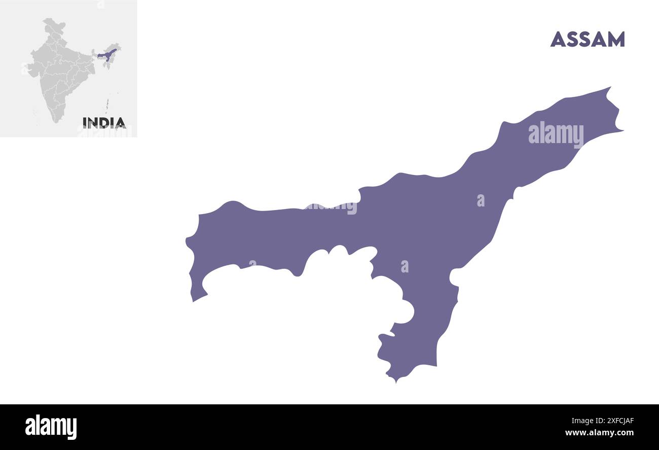 Mappa dell'assam degli stati indiani immagini e fotografie stock ad ...