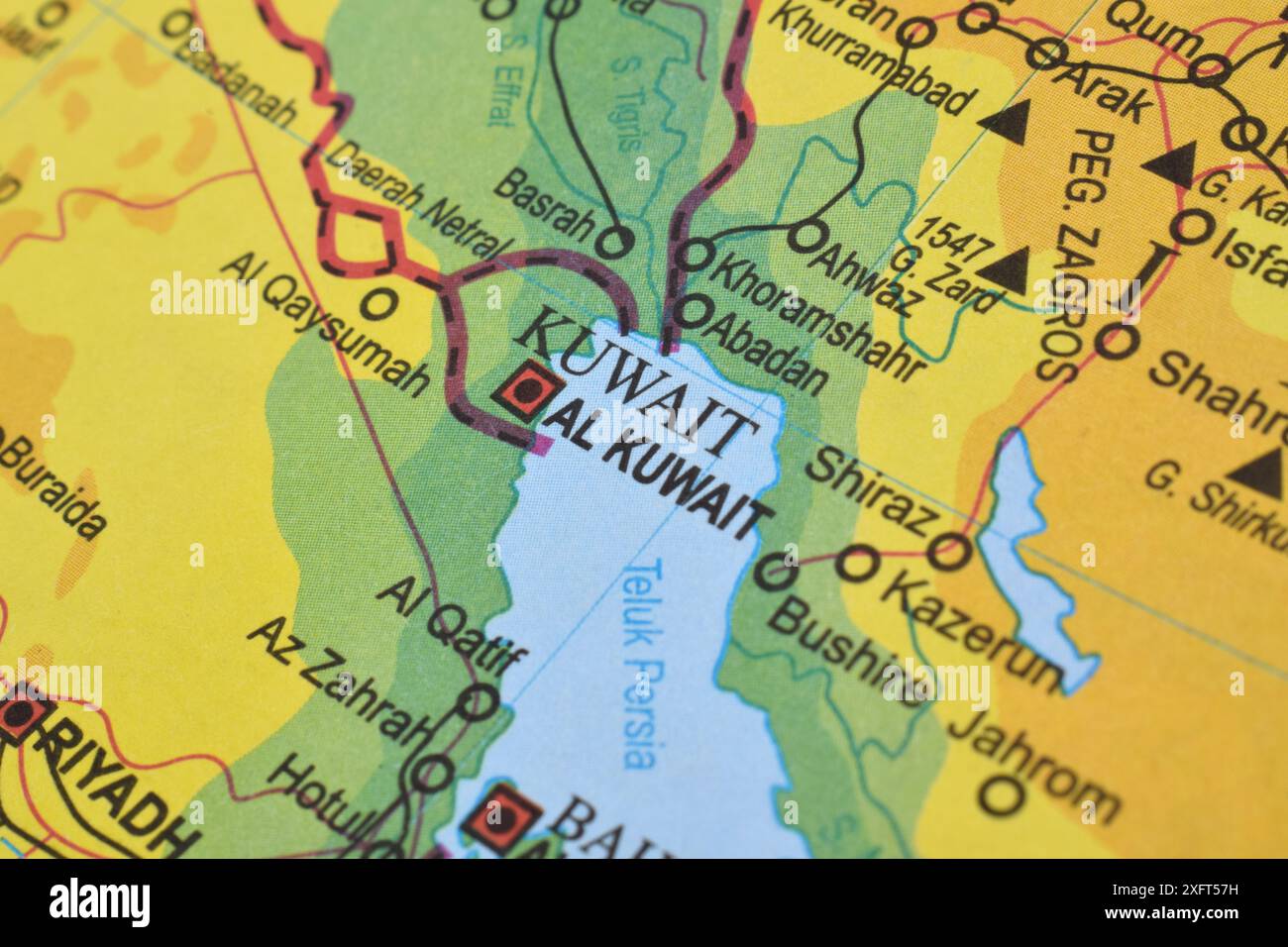 Mappa del paese del kuwait immagini e fotografie stock ad alta ...