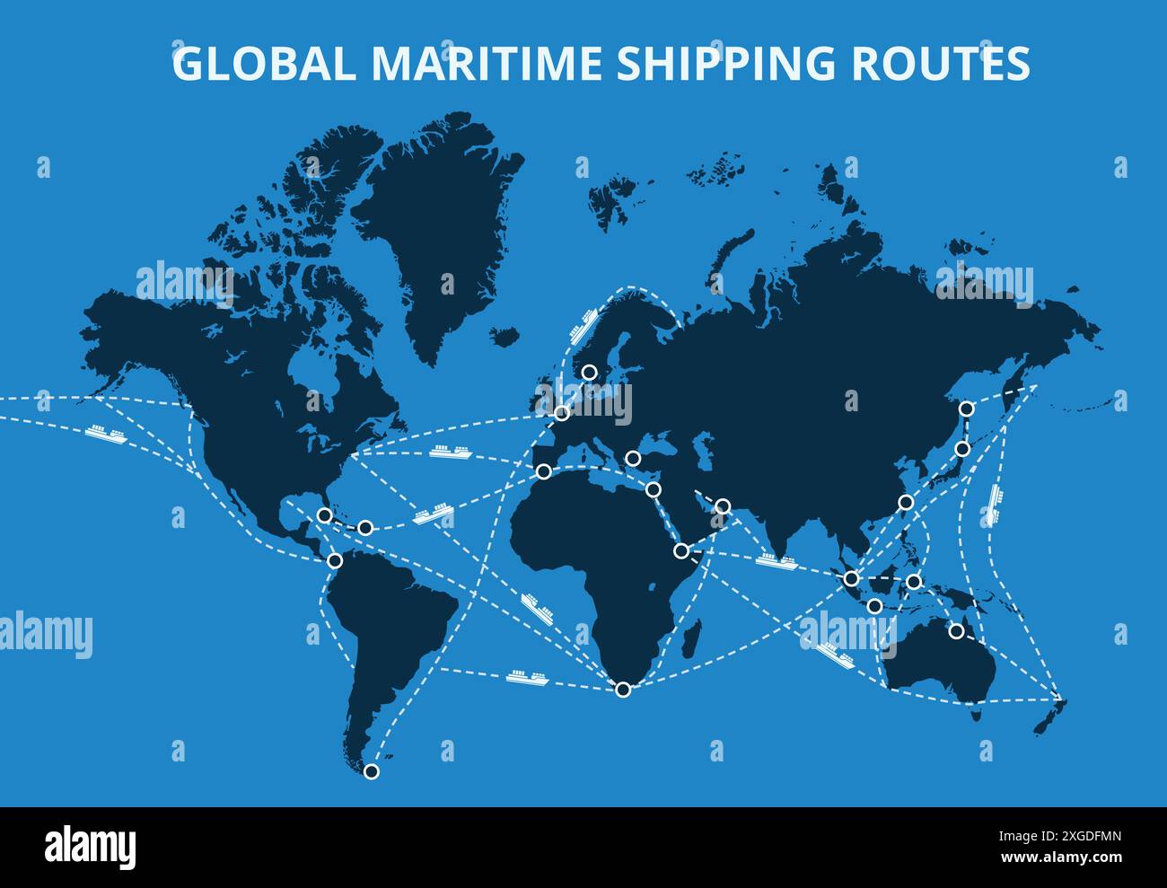 Trade routes map Immagini Vettoriali Stock - Alamy