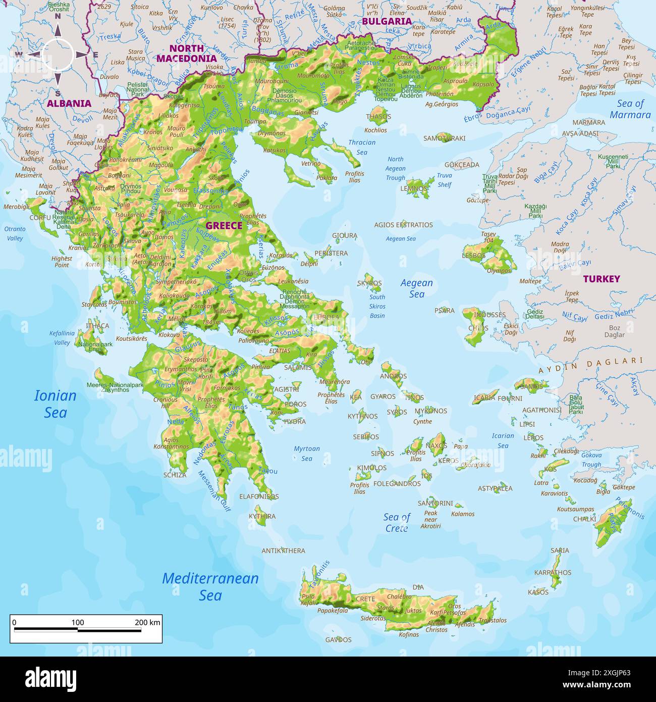 Mappa dell'isola greca Immagini Vettoriali Stock - Pagina 3 - Alamy